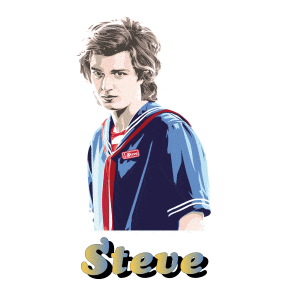 Stranger Things Steve Sticker by pullandbear for iOS & Android | GIPHY