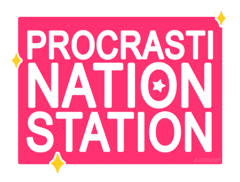Pink Procrastinate Sticker by Jiji Knight for iOS & Android | GIPHY