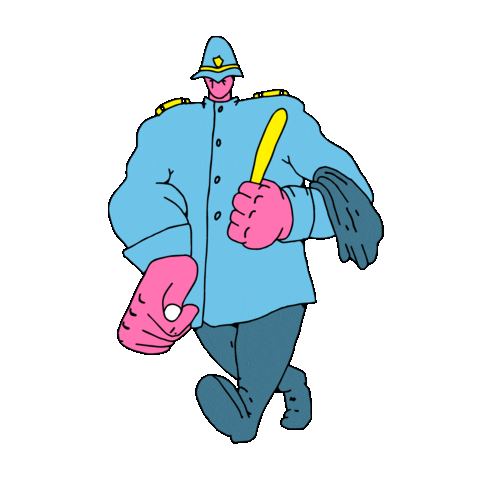 Walking Police Sticker by DirtyBelgium for iOS & Android | GIPHY