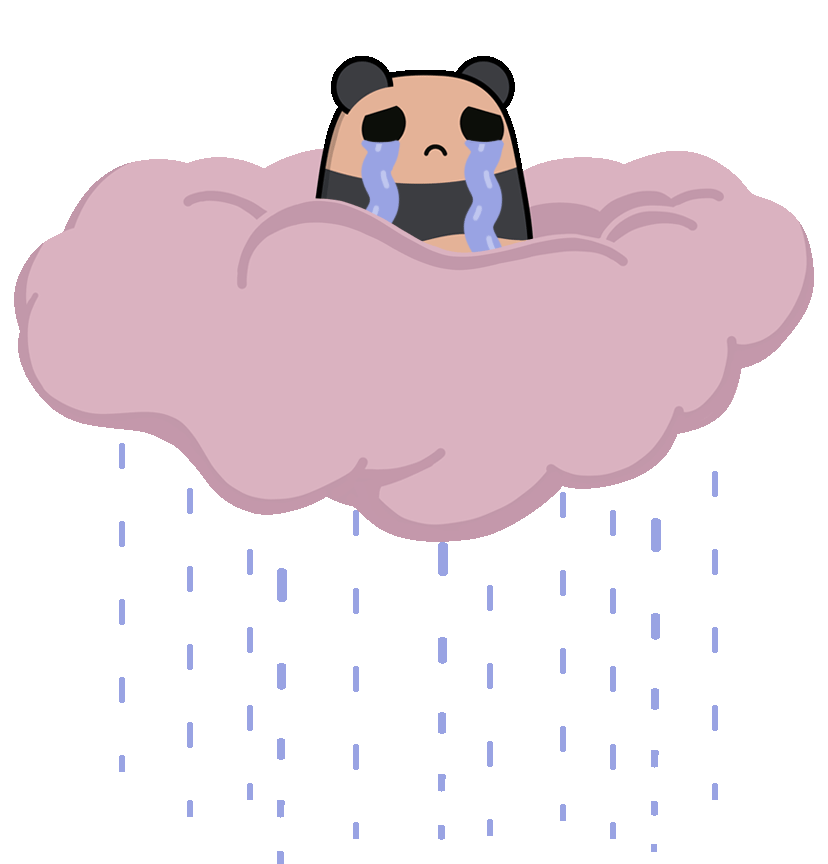 Sad Pink Sticker by The Potato Panda for iOS & Android | GIPHY