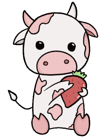Cow Strawberry Sticker for iOS & Android | GIPHY