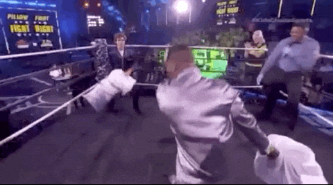 Couple Pillow Fight Gif
