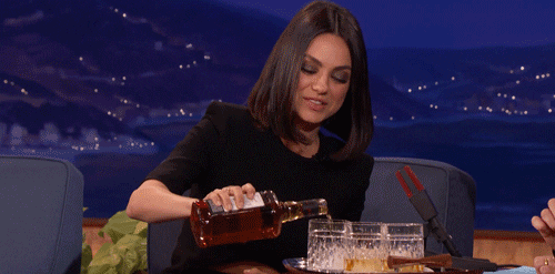 Mila Kunis Drinking GIF by Team Coco - Find & Share on GIPHY