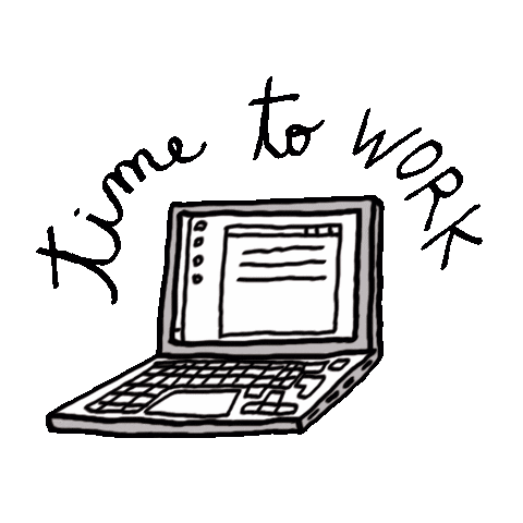 Time To Work Sticker by RainToMe for iOS & Android | GIPHY