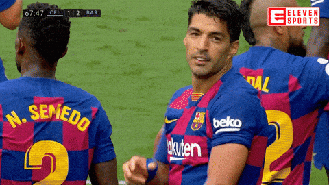 Fc Barcelona Kiss GIF by ElevenSportsBE - Find & Share on GIPHY