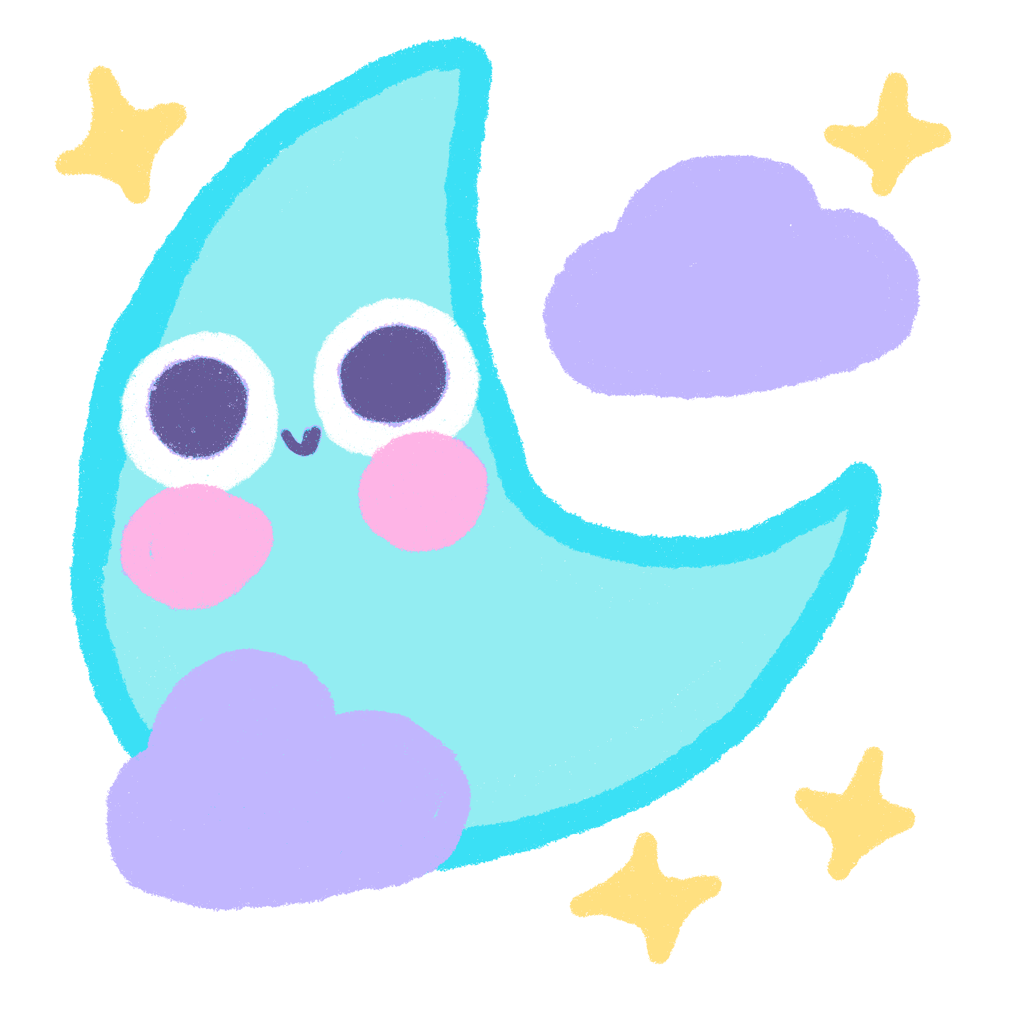 Star Moon Sticker by Vania Bachur for iOS & Android | GIPHY