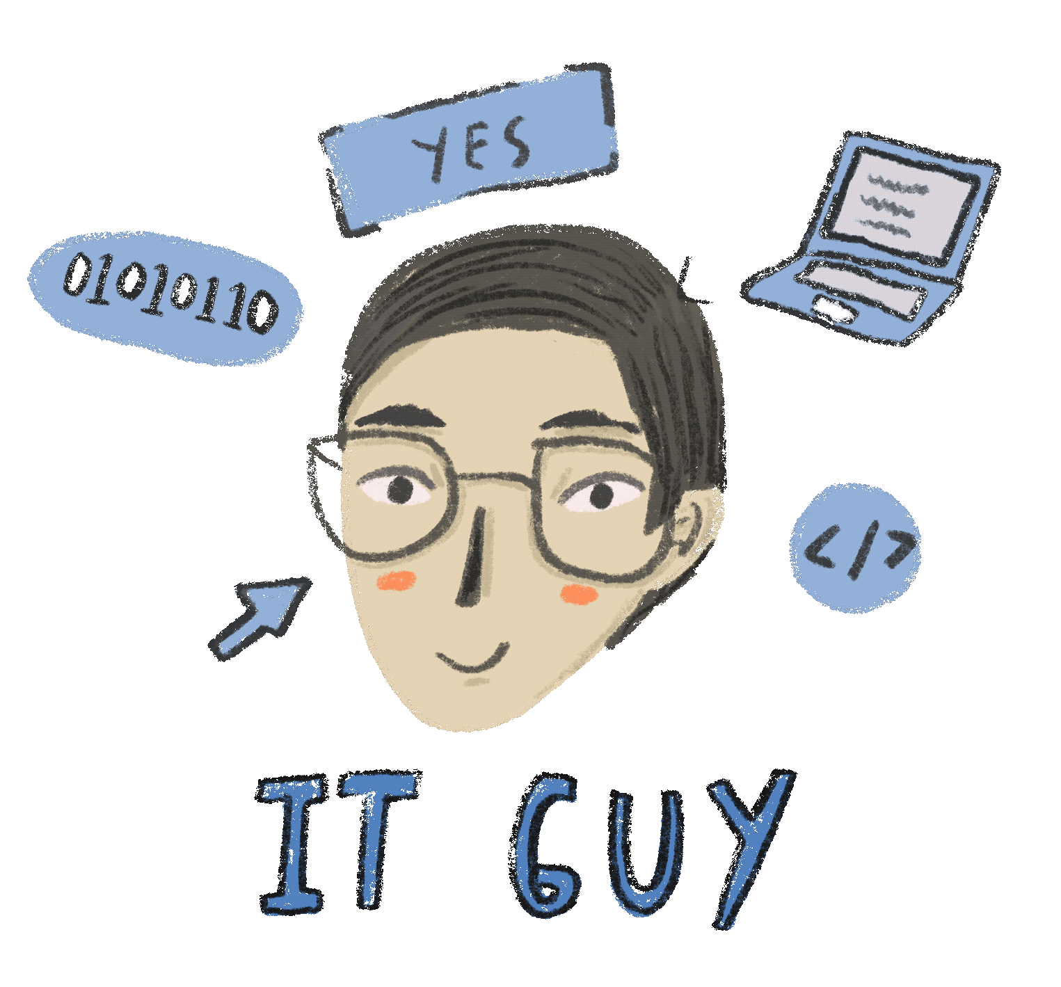 Information Technology Tech Sticker by Doodleganger for iOS & Android ...