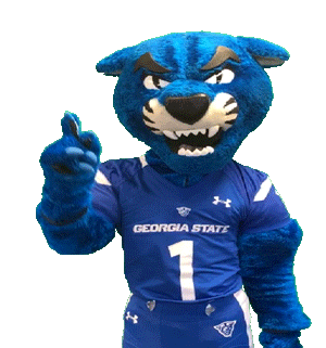 Point Pounce Sticker by Georgia State University for iOS & Android | GIPHY