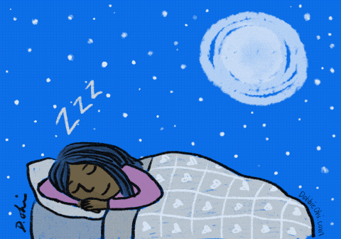 Tired Good Night GIF by Debbie Ridpath Ohi - Find & Share on GIPHY