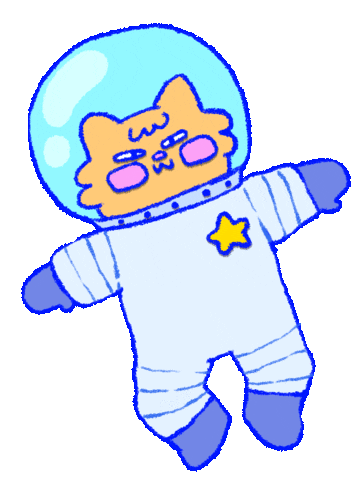 Flying Space Cat Sticker by Katharine Kow for iOS & Android | GIPHY