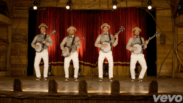 Jason Sudeikis Banjo GIF by Vevo - Find & Share on GIPHY