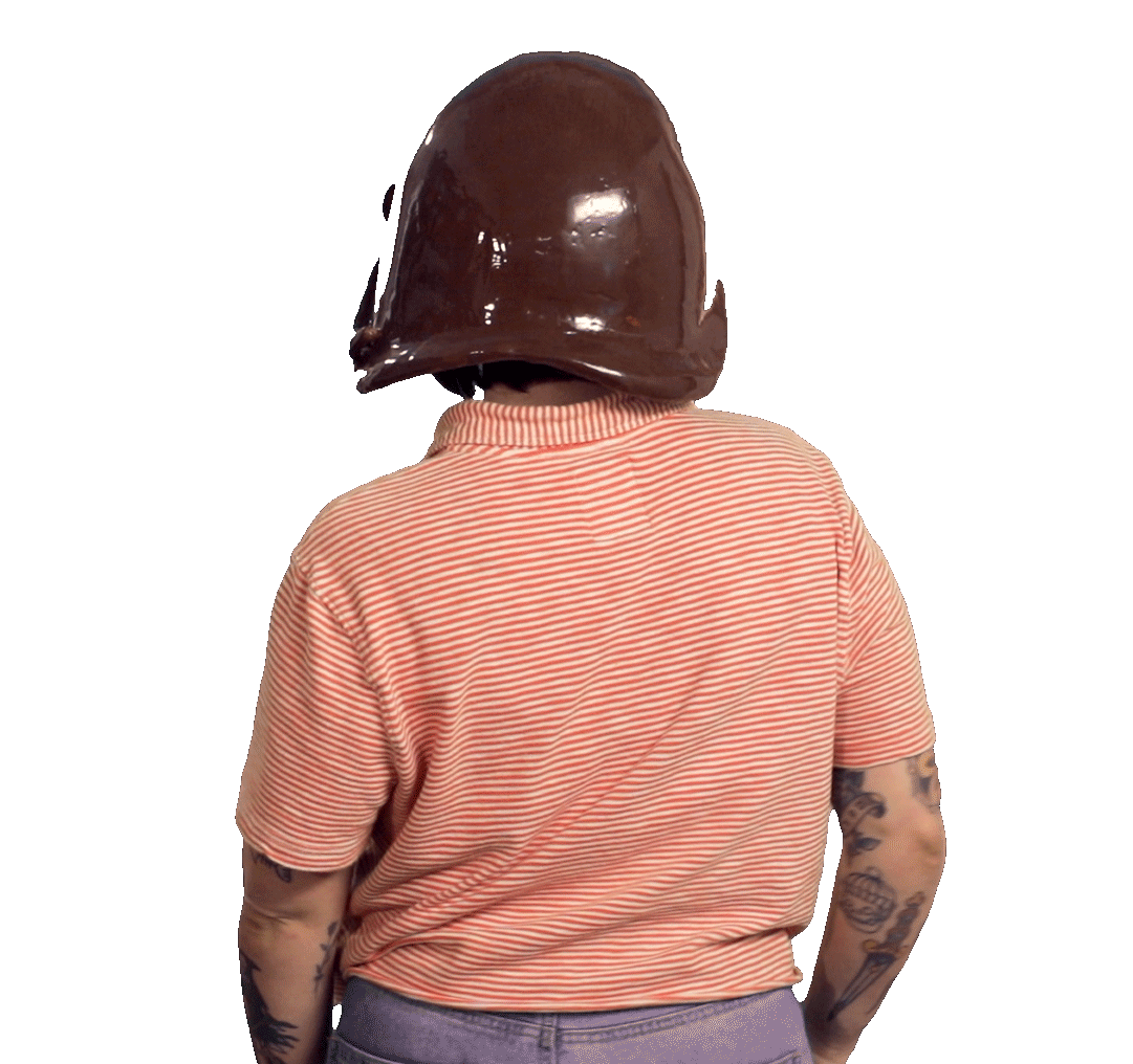 Hair Helmet Hello Sticker by Originals for iOS & Android | GIPHY