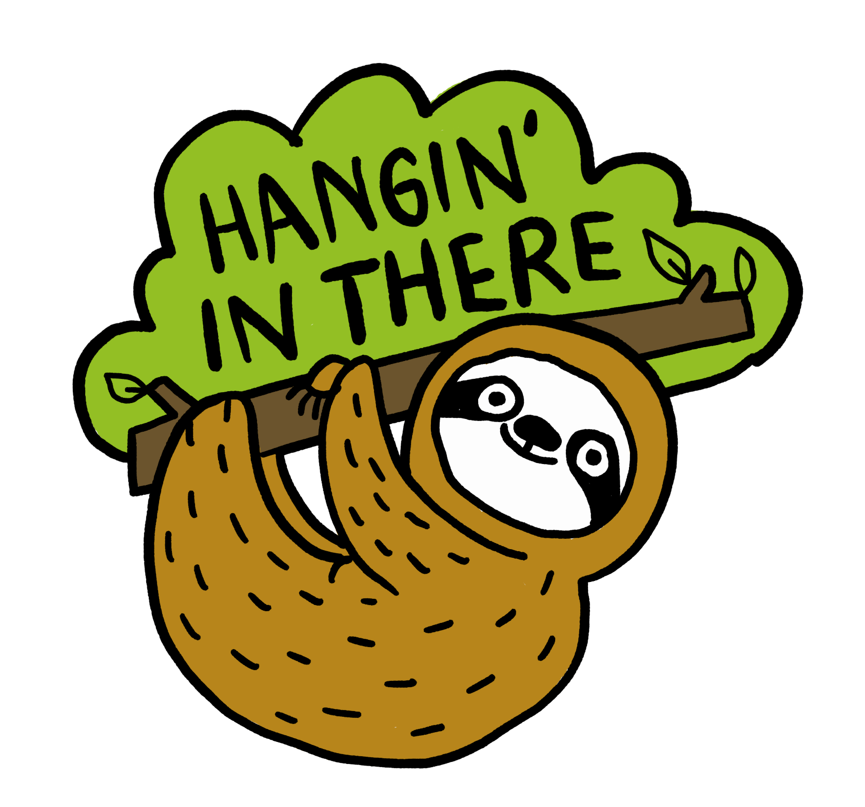 Hang Out Sloth Sticker by BadgeBomb for iOS & Android | GIPHY