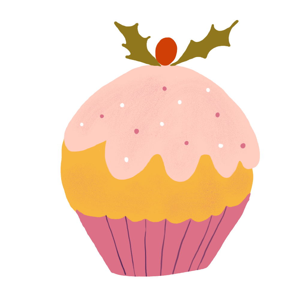 Christmas Cake Sticker by Agnes Gyorfi for iOS & Android | GIPHY