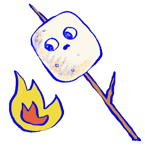 Camping Toasted Marshmallow Sticker by Katharine Kow for iOS & Android ...