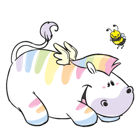 Unicorn Bee Sticker by Pummel & Friends for iOS & Android | GIPHY