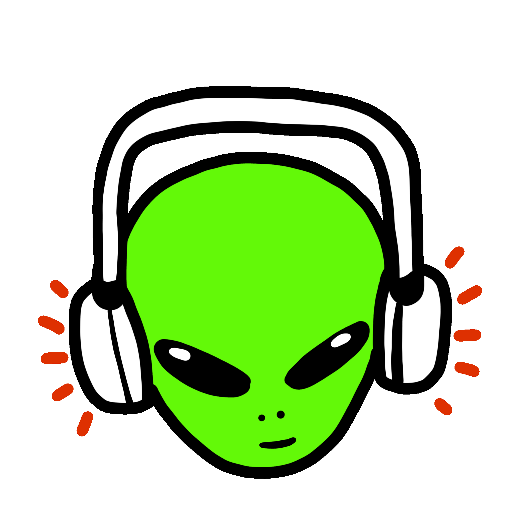 Alien With Headphones Sticker by Darién Sánchez for iOS & Android | GIPHY