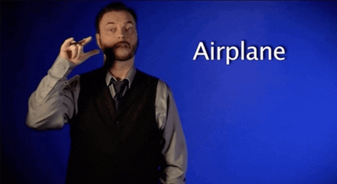 Sign Language Airplane GIF by Sign with Robert - Find & Share on GIPHY