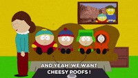 With Eric Cartman Cheesy Puffs