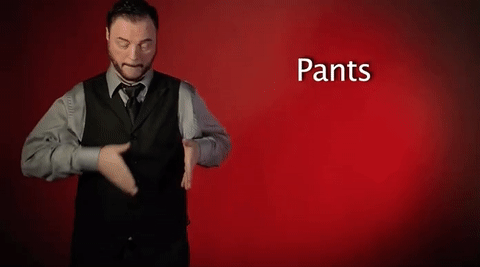 Sign Language Pants GIF by Sign with Robert - Find & Share on GIPHY