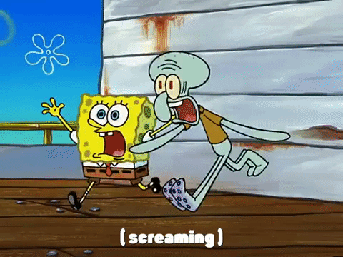 Squidward Screaming Gif