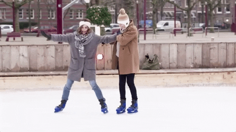 Ijs Schaatsen Grappige Gif People Skating On Public Open Air Ice