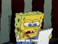 Spongebob Thinking