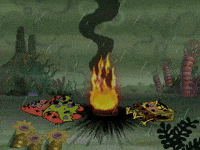 Spongebob Caveman Fire