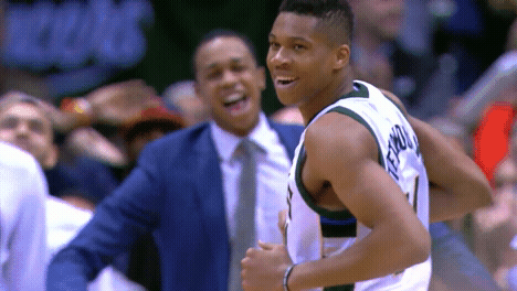 Giannis Antetokounmpo Smile GIF by Milwaukee Bucks - Find & Share on GIPHY