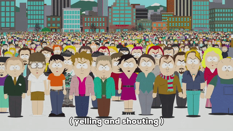 Angry Crowd GIF by South Park - Find & Share on GIPHY