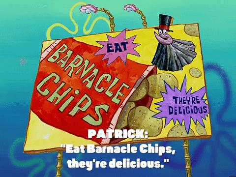Patrick Eating Krabby Patty Gif