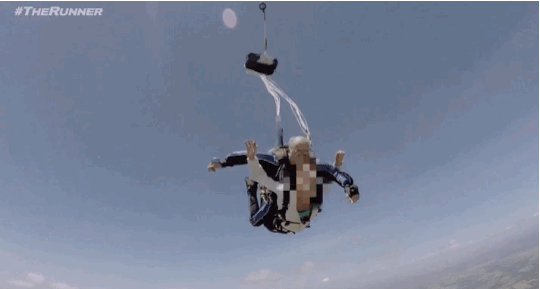 Parachute Sky Diving GIF by The Runner go90 - Find & Share on GIPHY