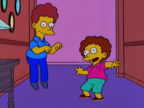 dancing, the simpsons, simpsons, party hard – GIF