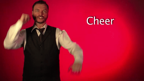 Sign Language Cheer GIF by Sign with Robert - Find & Share on GIPHY