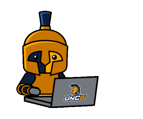 Working Blue And Gold Sticker by UNCG for iOS & Android | GIPHY