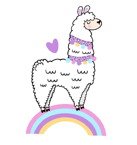 Rainbow Llama Sticker for iOS & Android | GIPHY