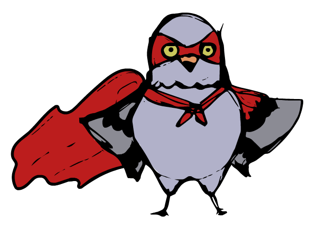 Super Hero Pigeon Sticker by Samorząd Studentów Wydziału Polonistyki UJ ...