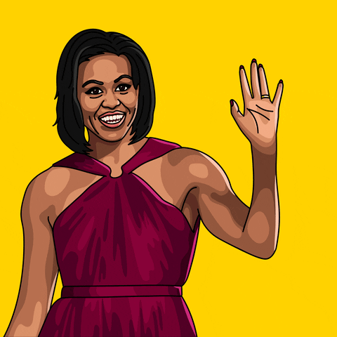 Happy Michelle Obama GIF by Ka-pow - Find & Share on GIPHY