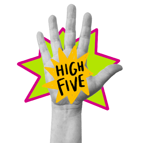 High Five Hands Up Sticker by Sarah The Palmer for iOS & Android | GIPHY