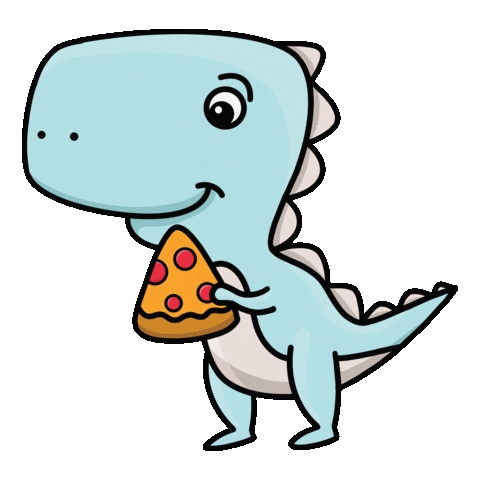 Cartoon Dinosaur Eating