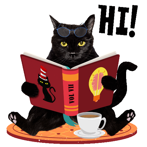 Cat Reading Gif