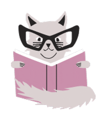 Cat Reading Book Gif