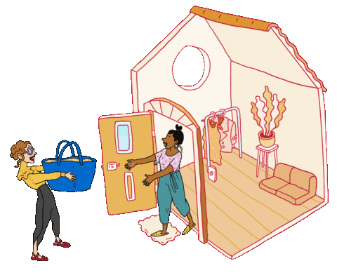 Swapping Clothes Swap Sticker by Clothing Loop for iOS & Android | GIPHY