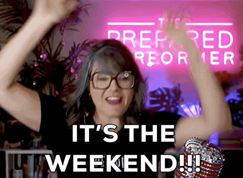 3 Day Weekend Happy Dance GIF by The Prepared Performer - Find & Share ...