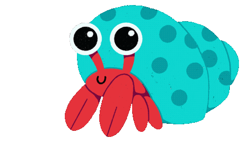 Hermit Crab Hello Sticker by 2is3 - Find & Share on GIPHY