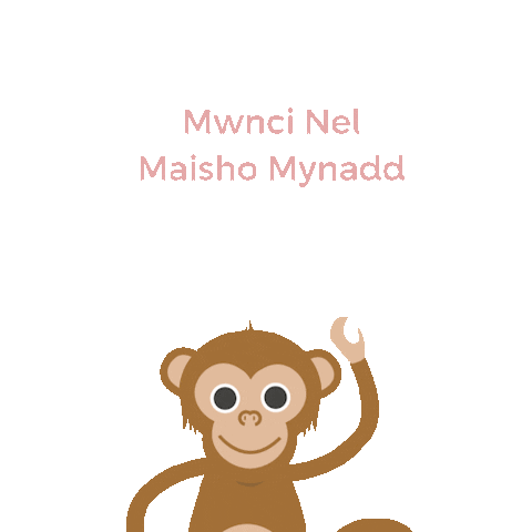 Monkey Mwnci Sticker by Cymraeg for iOS & Android | GIPHY