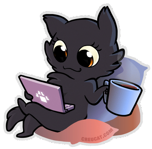 Coffee Working Sticker by Créu Cat for iOS & Android | GIPHY