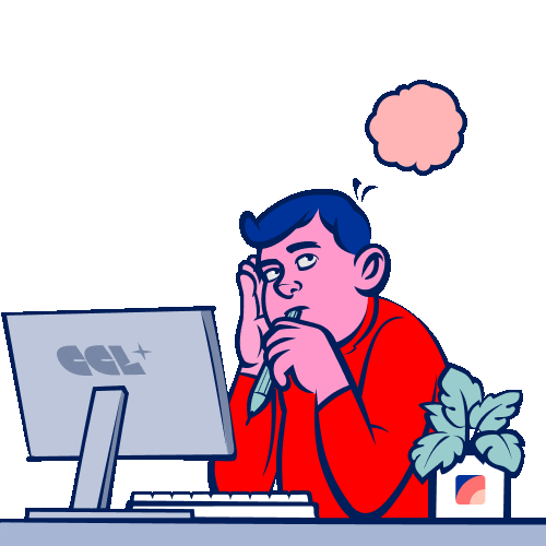 Thinking Working Sticker by Clever Code Lab for iOS & Android | GIPHY