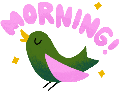 Good Morning Singing Sticker by Anna Hurley for iOS & Android | GIPHY