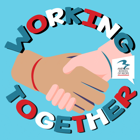 Work Together Shake Hands GIF by Escola Americana do Recife - Find ...